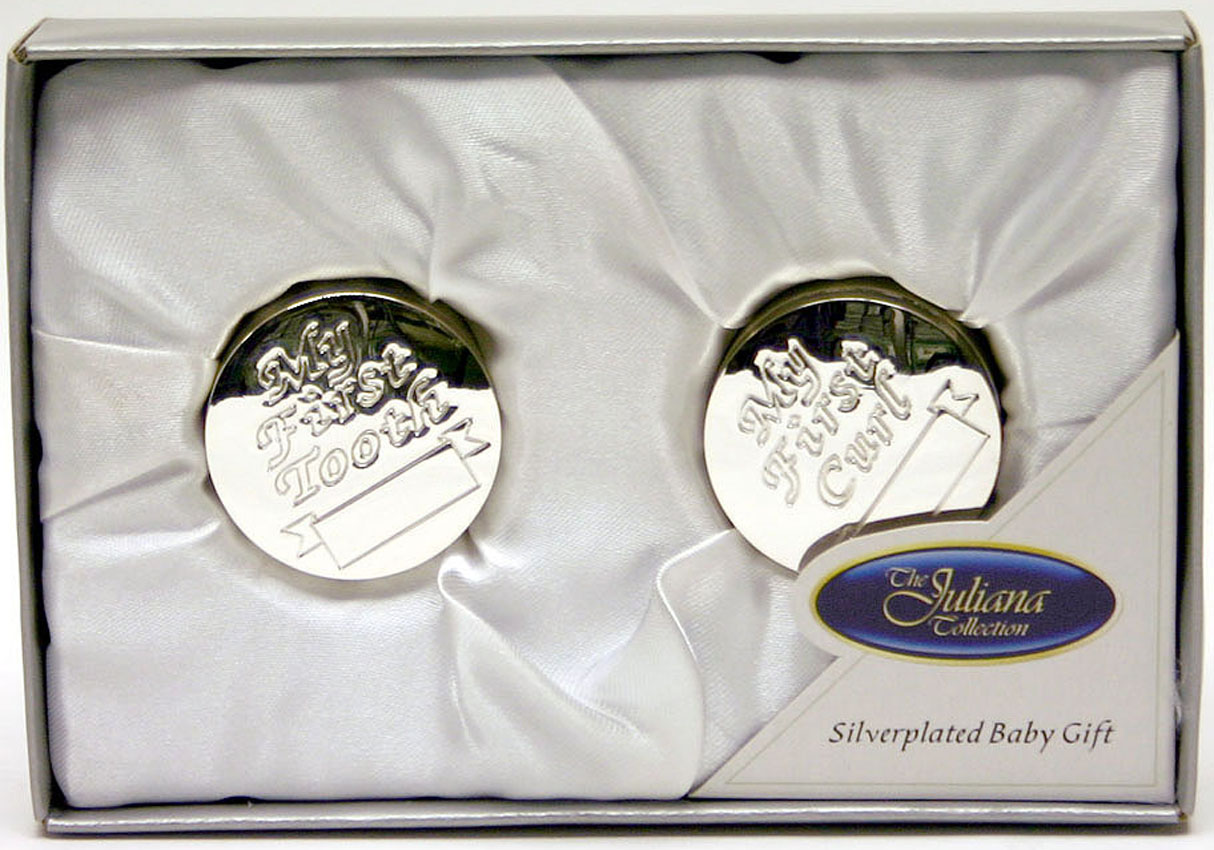 Silver Plated First Tooth and First Curl Keepsake Boxes - Gift Shop ...