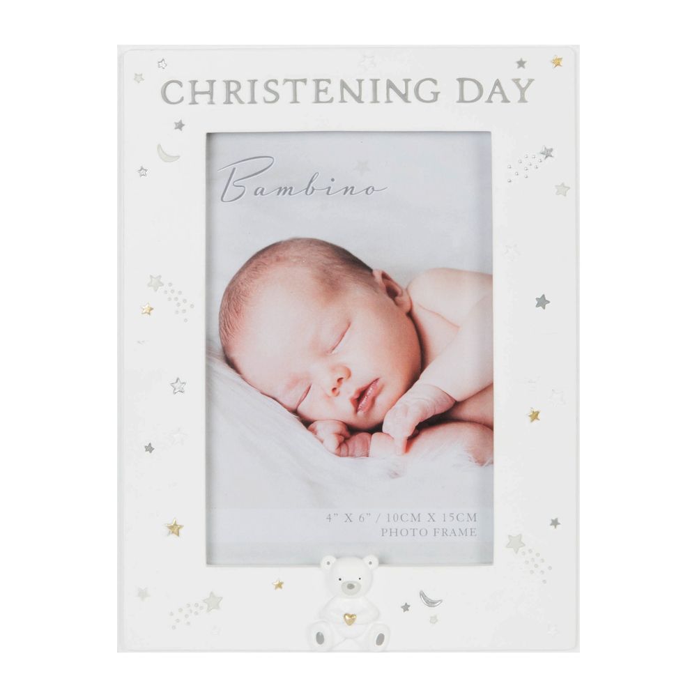Bambino Resin Christening Day Photo Frame - 4" x 6"